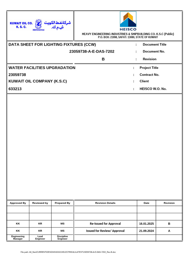 Lighting Fixtures Data Sheet for Kuwait Project | PDF | Lighting ...