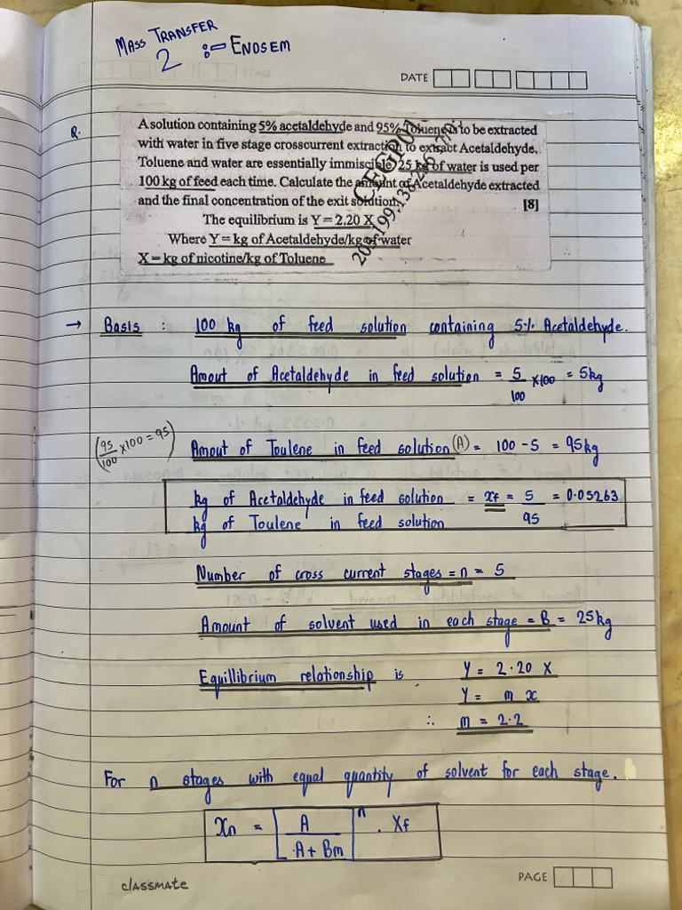 Mass Transfer 2 Endsem | PDF