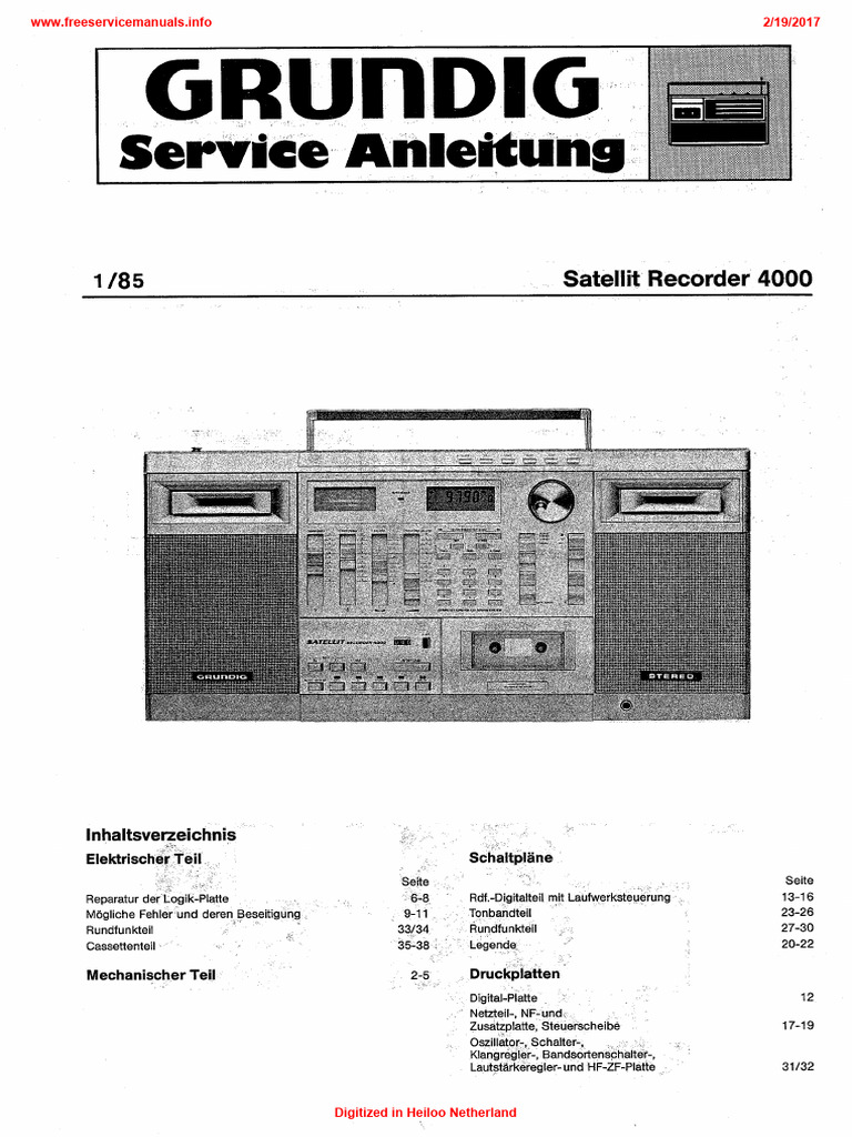 Satellit Recorder 4000 | PDF