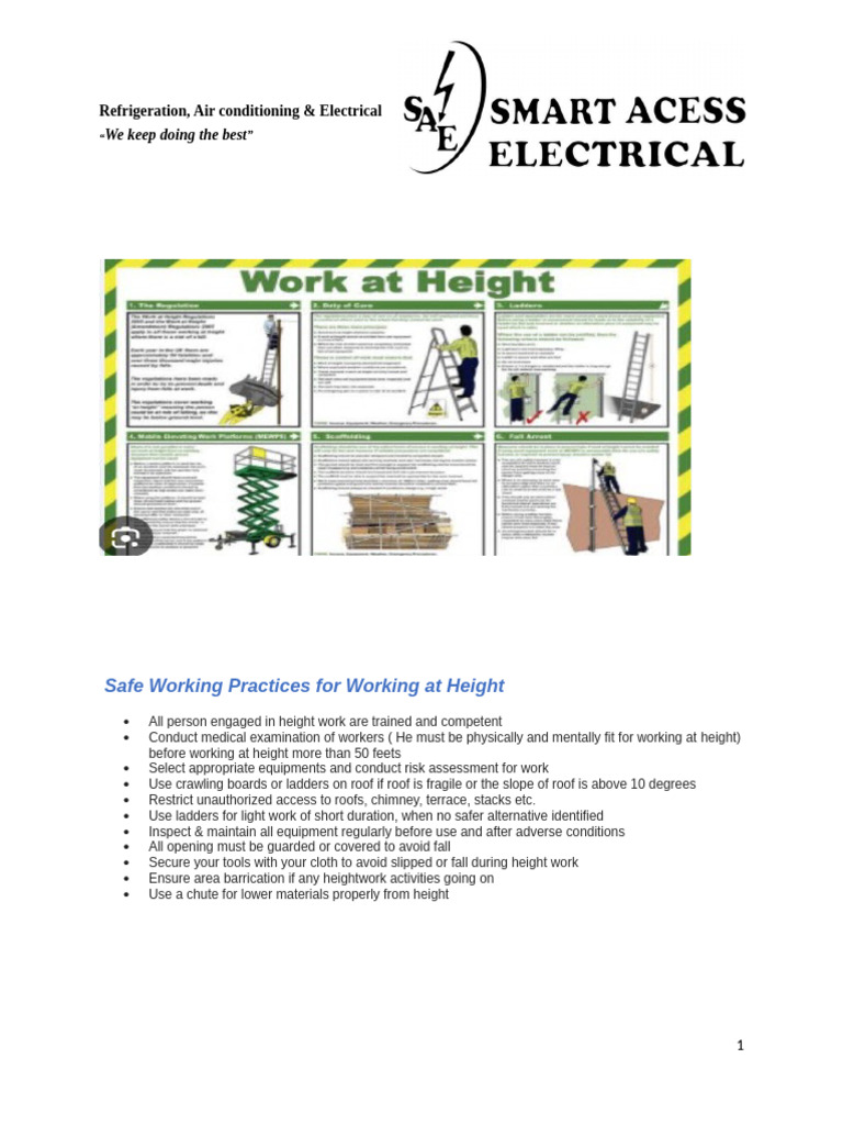 Safe Practices for Working at Height | PDF