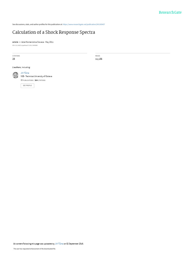 Calculation of A Shock Response Spectra | PDF | Mechanics | Physical ...