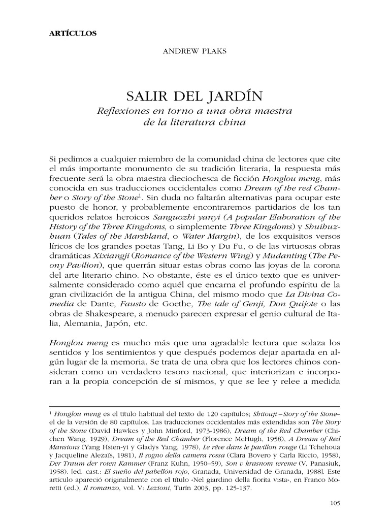 Andrew Plaks, Una obra maestra china, NLR 47 | PDF | Novelas | Prosa