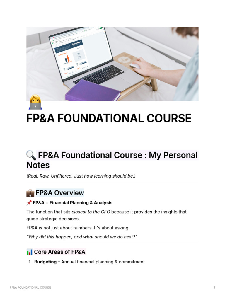 FP&A Course: Skills & Insights Guide | PDF | Financial Analyst | Budget
