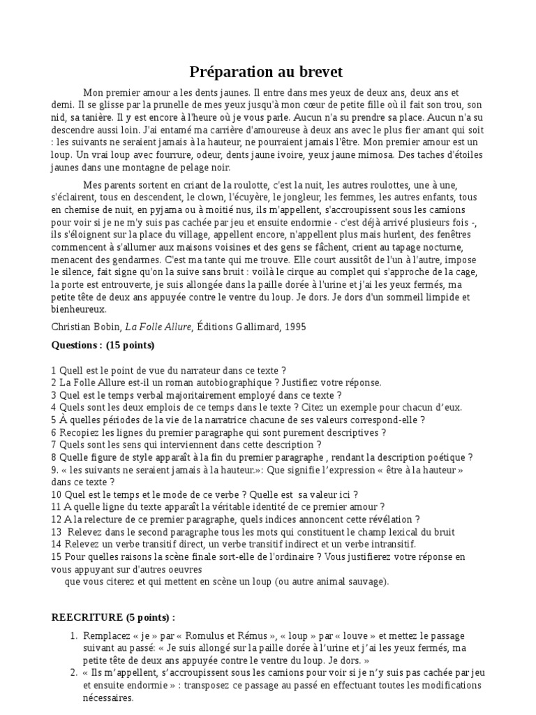 Brevet Blanc | PDF | Poésie