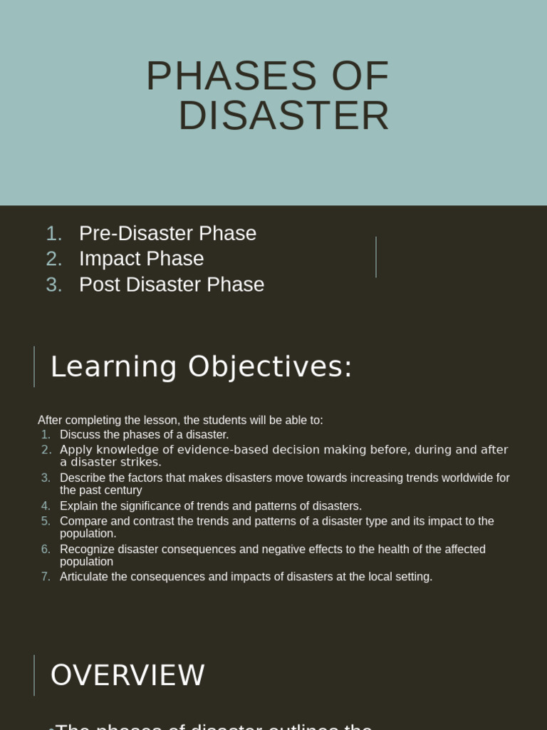 Disaster - Phases, Trends, Patterns | PDF | Emergency Management ...