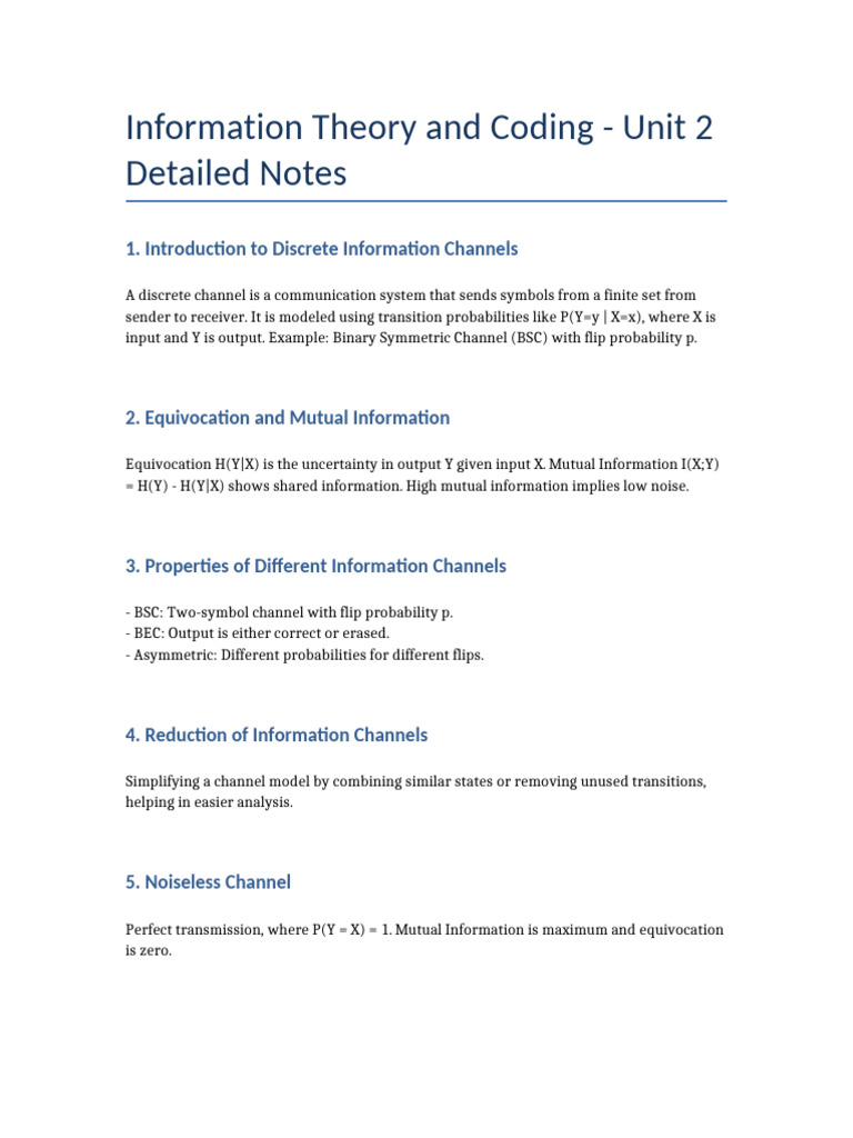 ITC Unit 2 Notes Detailed | PDF