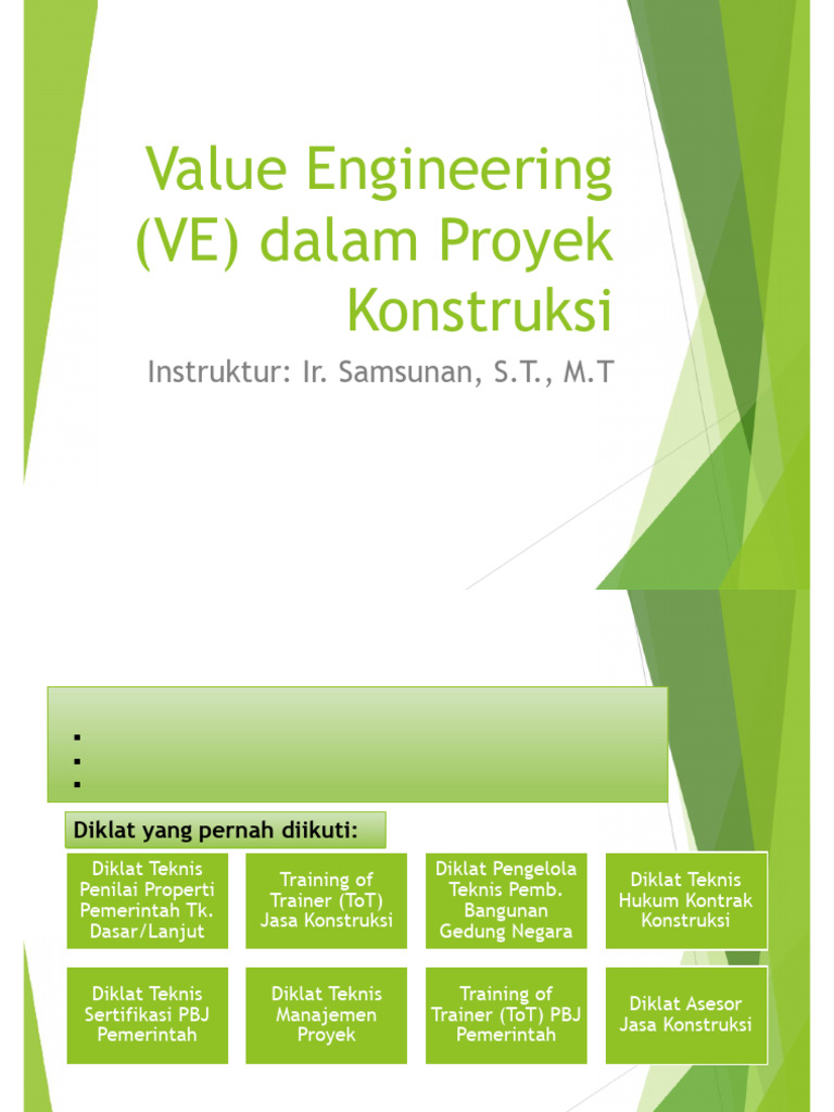 Presentasi Value Engineering Konstruksi | PDF