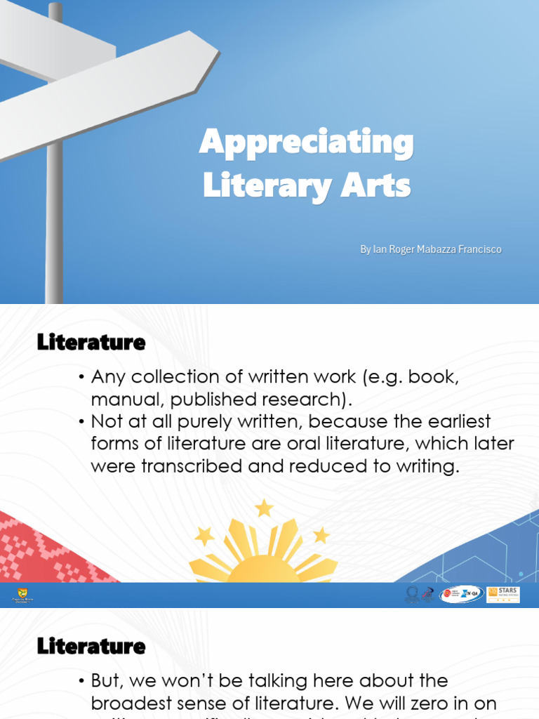 Arts Appreciation Literary Arts Appreciating Music Performance Arts ...