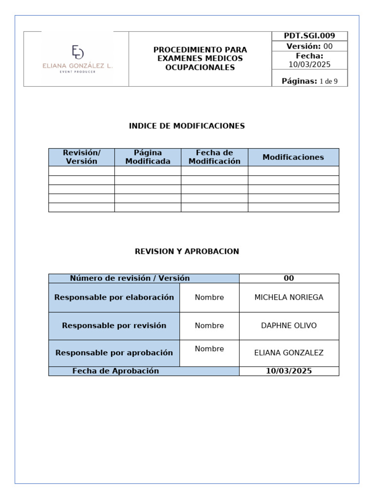 PDT - Sgi.009 Procedimiento de Emo Naus Sas | PDF | Seguridad y salud ...