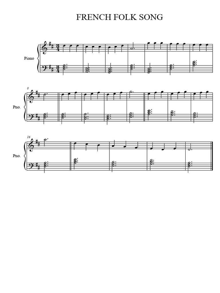 Piano PDF French Folk | PDF
