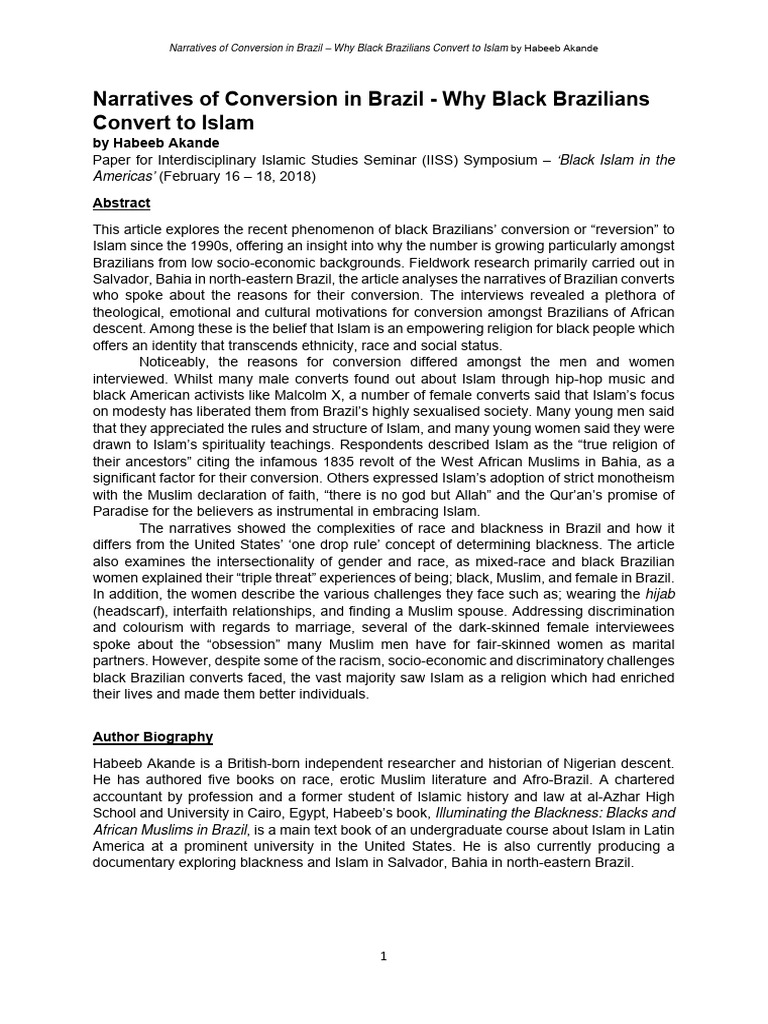 Narratives of Conversion Why Black Brazi | PDF | Religious Conversion ...