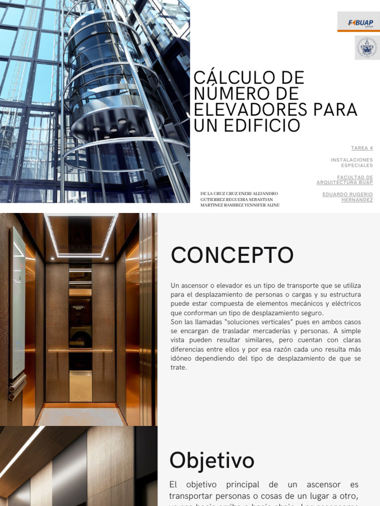Tarea 4. Cálculo de Número de Elevadores para Un Edificio | PDF | Ascensor | Bienes manufacturados