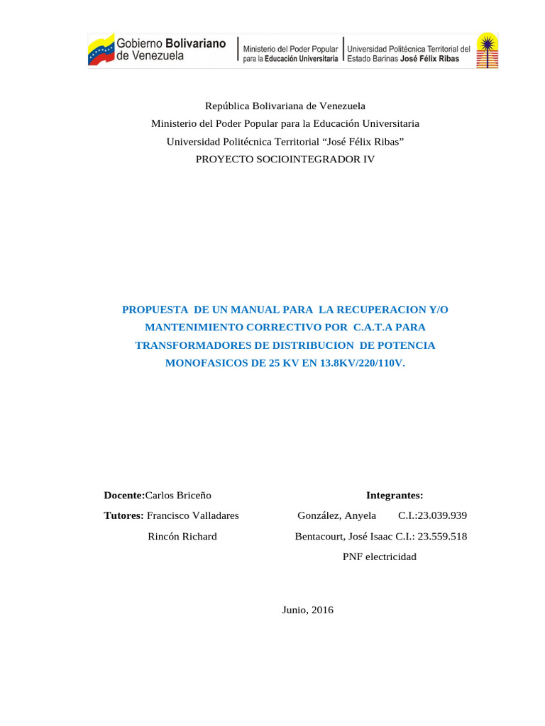 Proyecto Aag | PDF | Transformador | Ingenieria Eléctrica