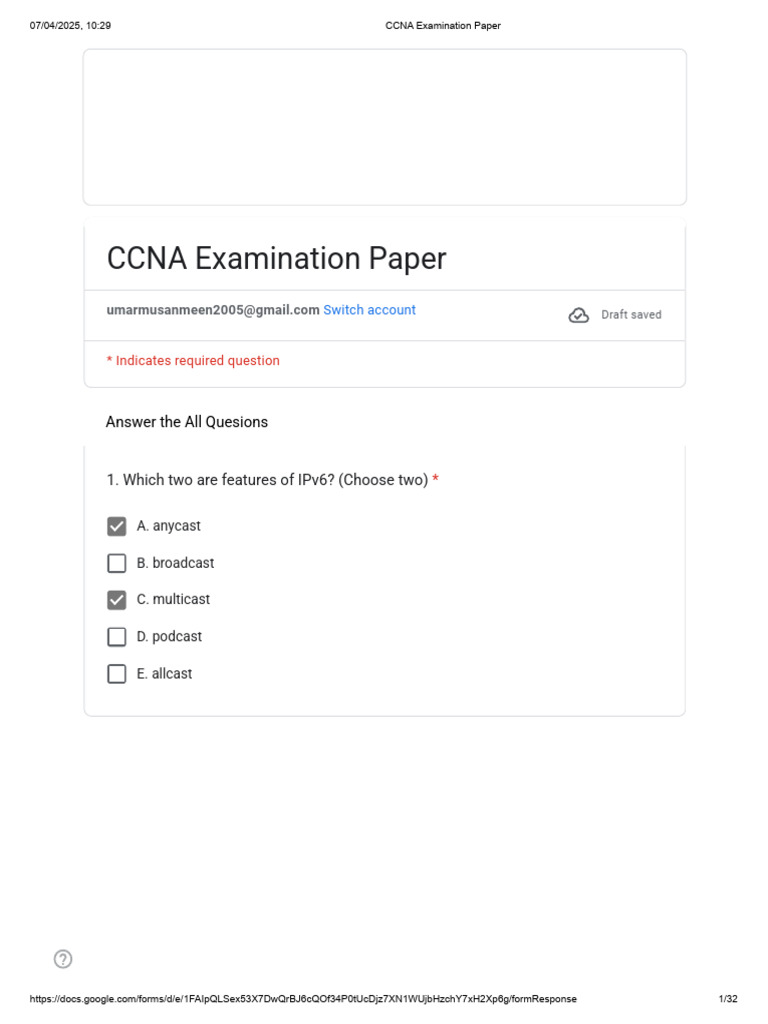CCNA Exam Questions and Answers Guide | PDF | Network Switch | Computer ...