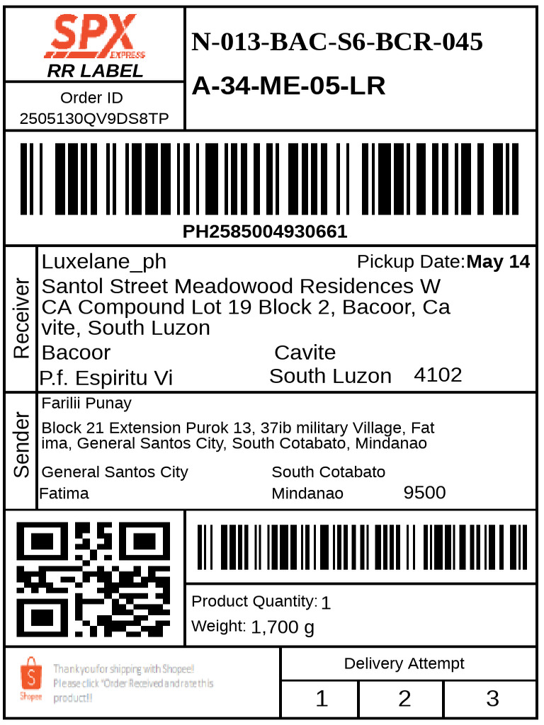 Shipping Label 2505130qv9ds8tp | PDF