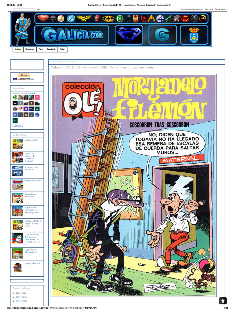Galicia Comic - Colección OLÉ! 101 - Mortadelo y Filemón. Coscorrón Tras Coscorrón | PDF ...