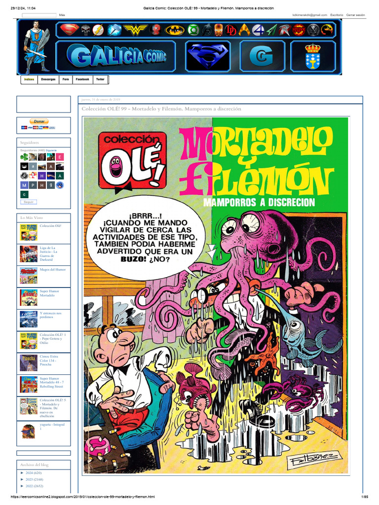 Galicia Comic - Colección OLÉ! 99 - Mortadelo y Filemón. Mamporros A Discreción | PDF | Títulos ...