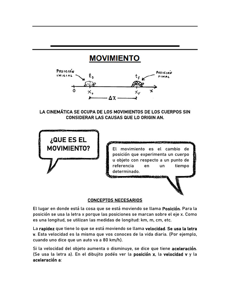 Introducción a la Cinemática y MRU | PDF | Velocidad | Aceleración