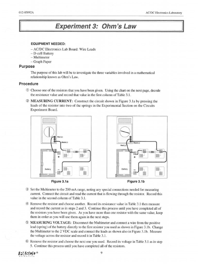 Lab 09 - Ohm's Law | PDF