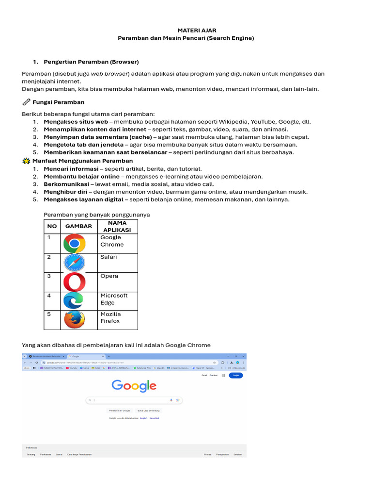 Materi Peramban Dan Search Engine | PDF
