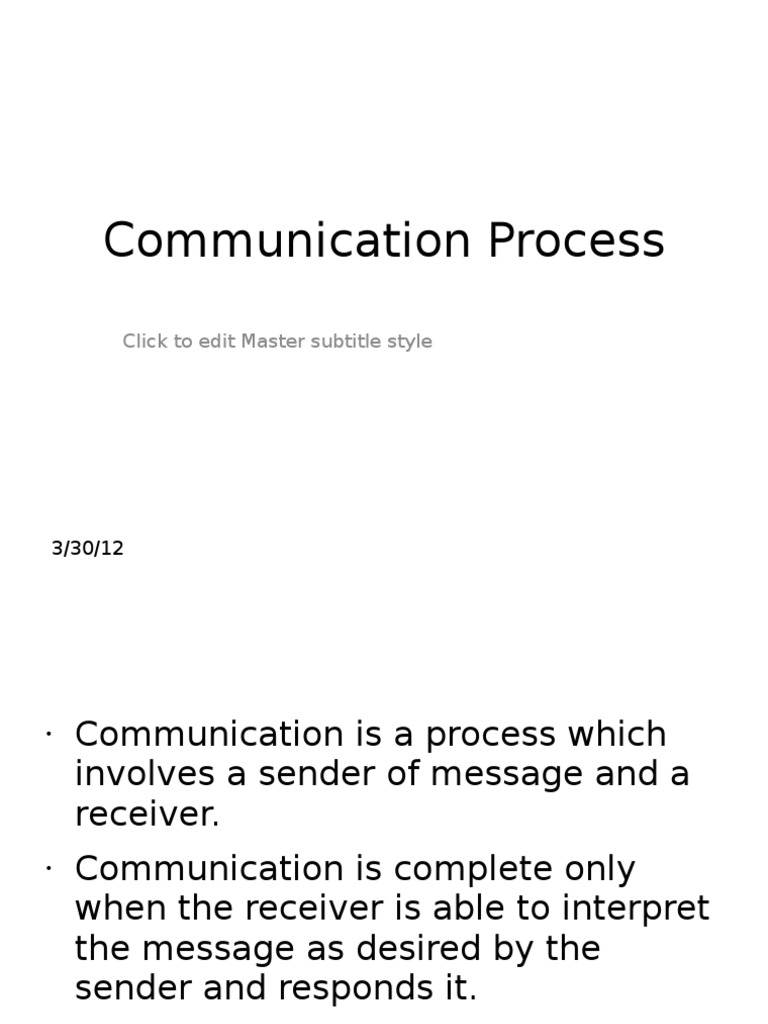 Communication Process | PDF | Communication | Information