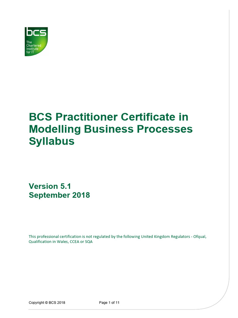 BCS Practitioner Certificate in MBP Syllabus V5.1 24032020 | PDF ...