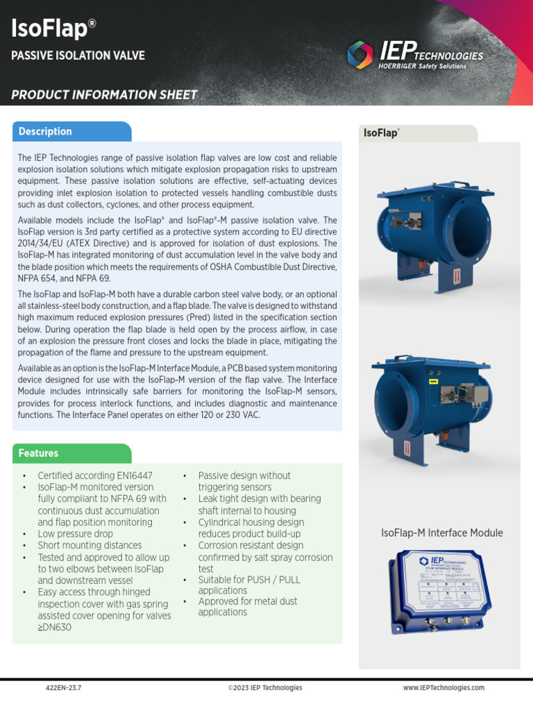 Passive Explosion Isolation Flap Valves | PDF | Valve | Mechanical ...