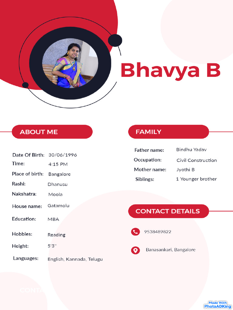 Bhavya Biodata | PDF