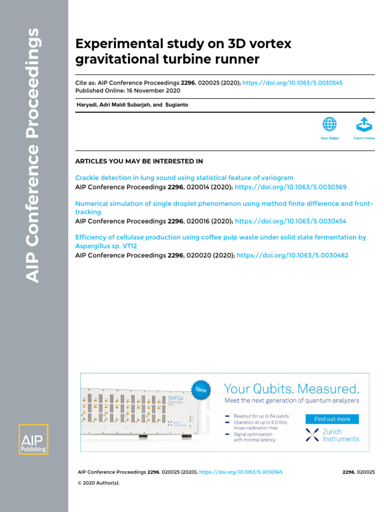 20 3D Vortex Turbine | PDF