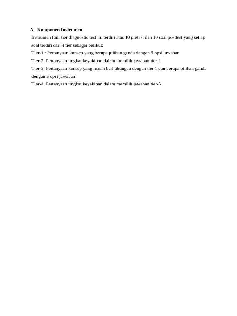 Komponen Four Tier Diagnostic Test | PDF