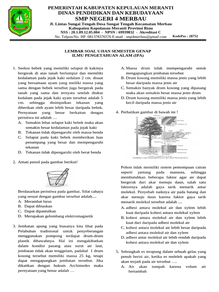 Soal Ujian Ipa Kelas Viii (Genap) | PDF