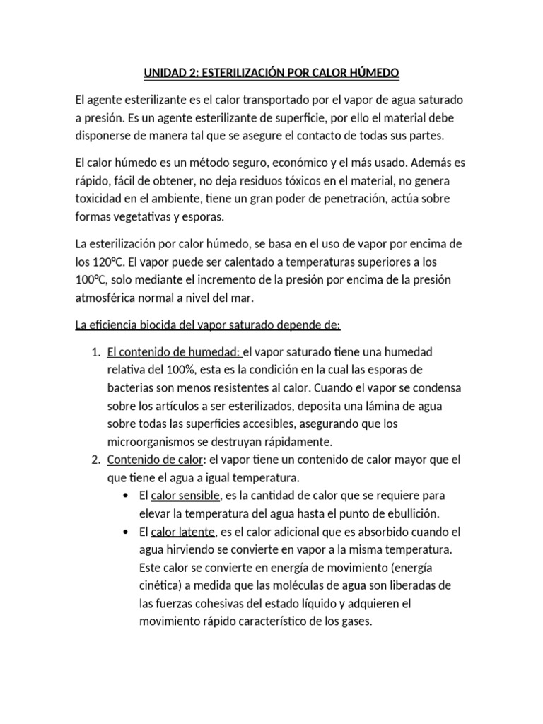 Unidad 2 Calor Humedo | PDF | Vapor de agua | Calor
