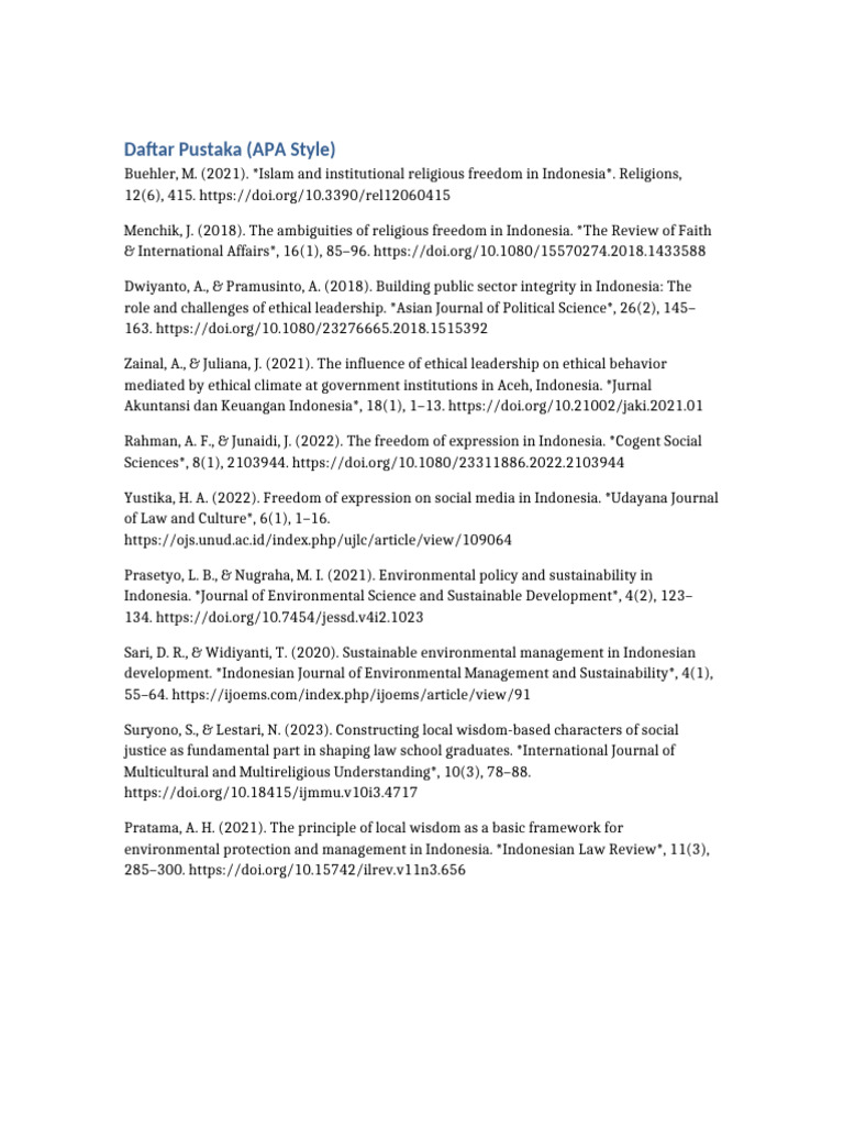 Daftar Pustaka APA Style | PDF
