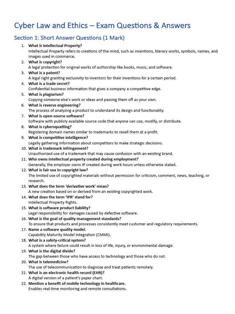 Rohit Cyber Law and Ethics Notes | PDF | Phishing | Security