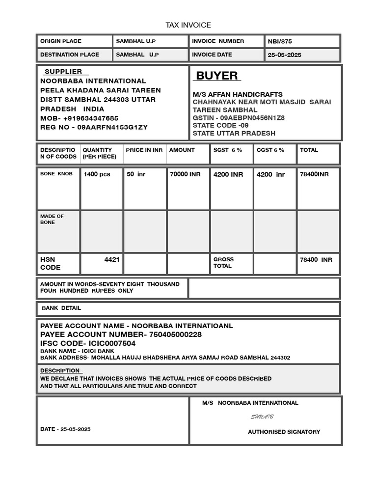 Tax Invoice 2025 - 3 | PDF