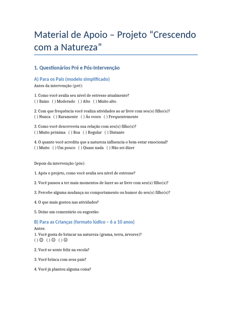 Projeto_Crescendo_com_a_Natureza_Material_Apoio | PDF