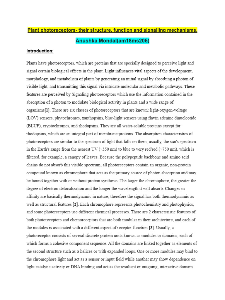Plant Bio Assignment - Anushka | PDF | Bacteriorhodopsin | Protein Domain