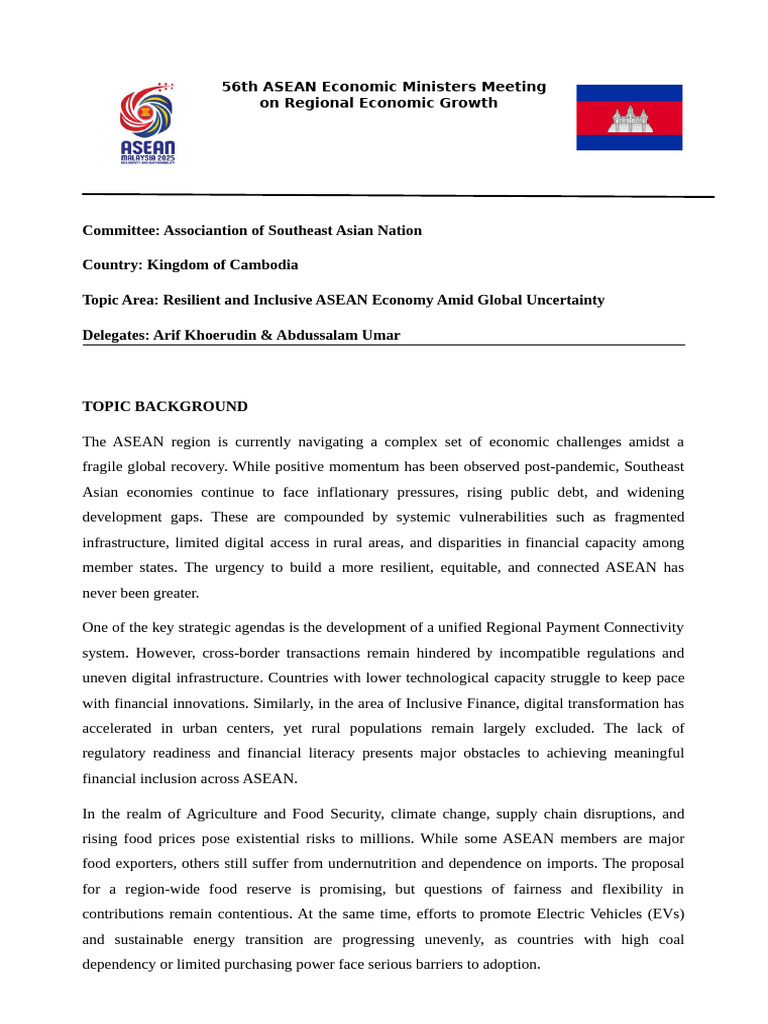 Cambodia - Position Paper - ASEAN Ministers Meeting - Lab Diplomasi ...