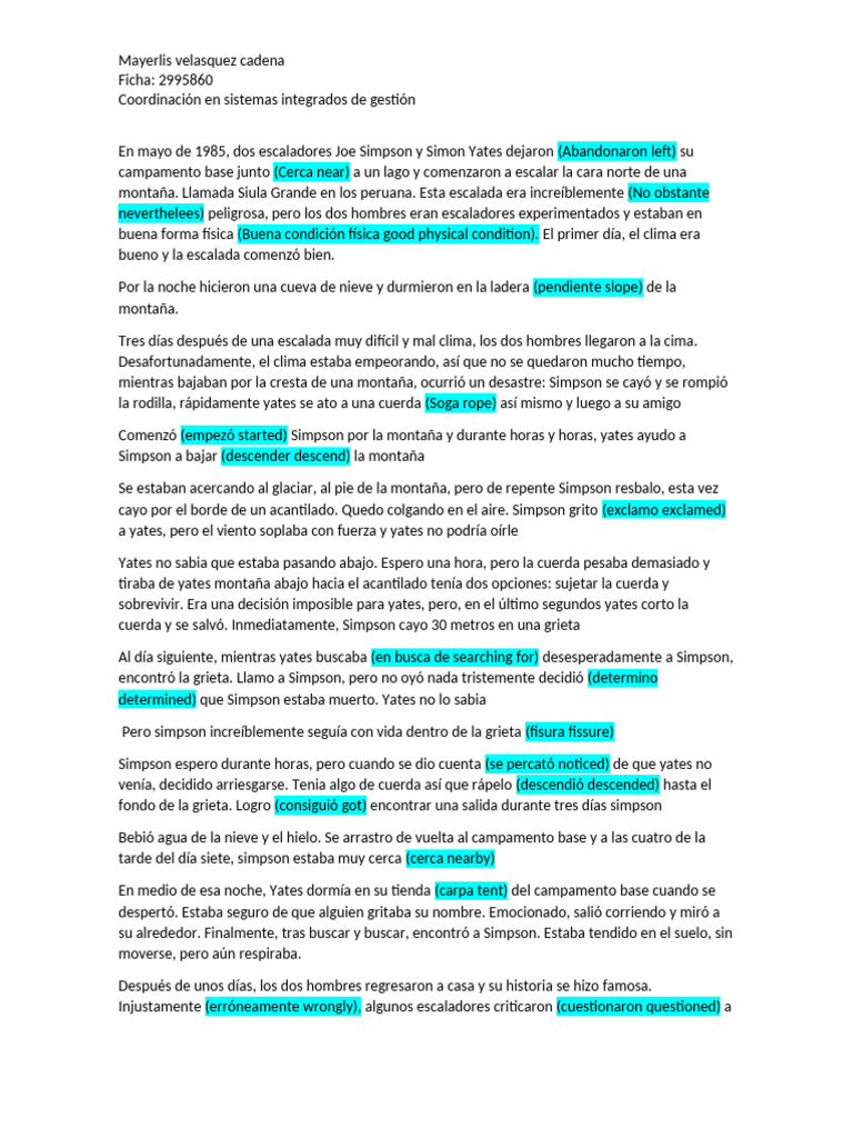 En Mayo de 1985 Mayerlis | PDF | Montañas