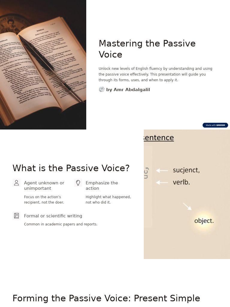 Mastering The Passive Voice | PDF | Linguistic Typology | Syntax