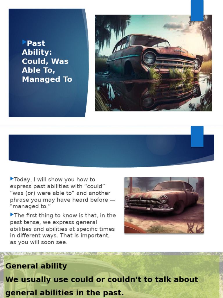 Expressing Past Abilities in English | PDF | Linguistics
