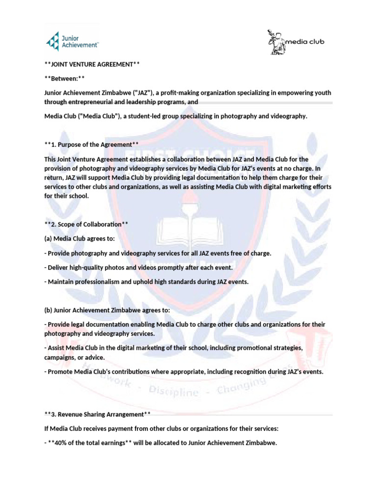 Media and Jaz Agreement | PDF | Civil Law (Legal System) | Justice