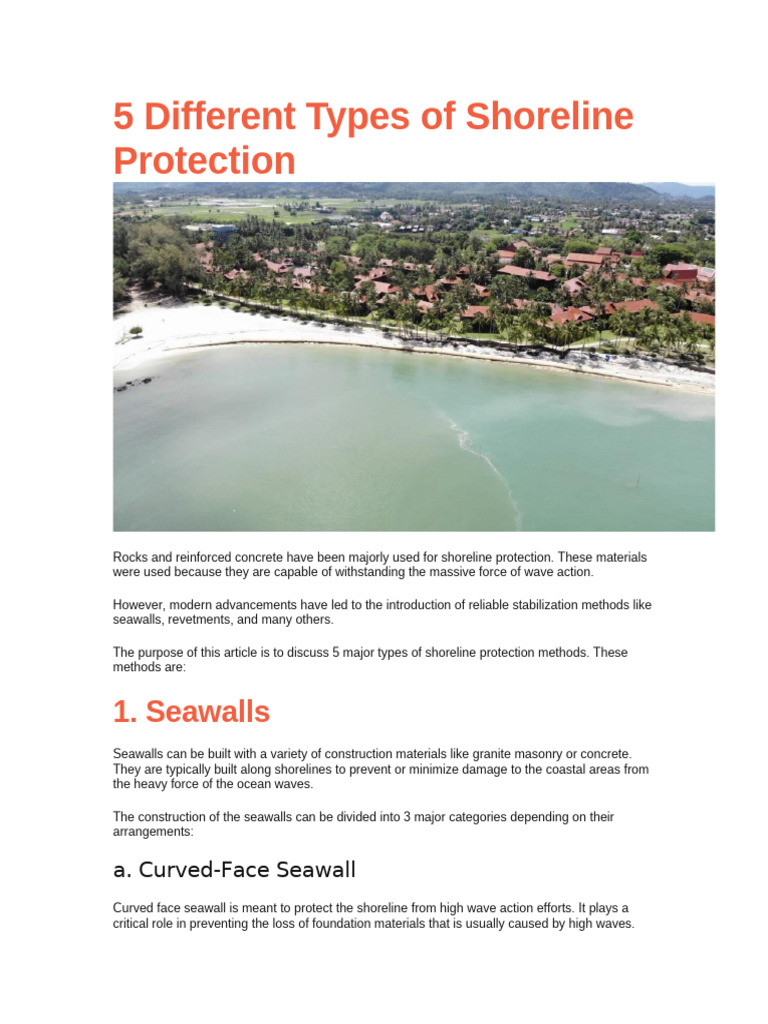 Types of Shoreline Protection Methods | PDF | Deep Foundation | Civil ...