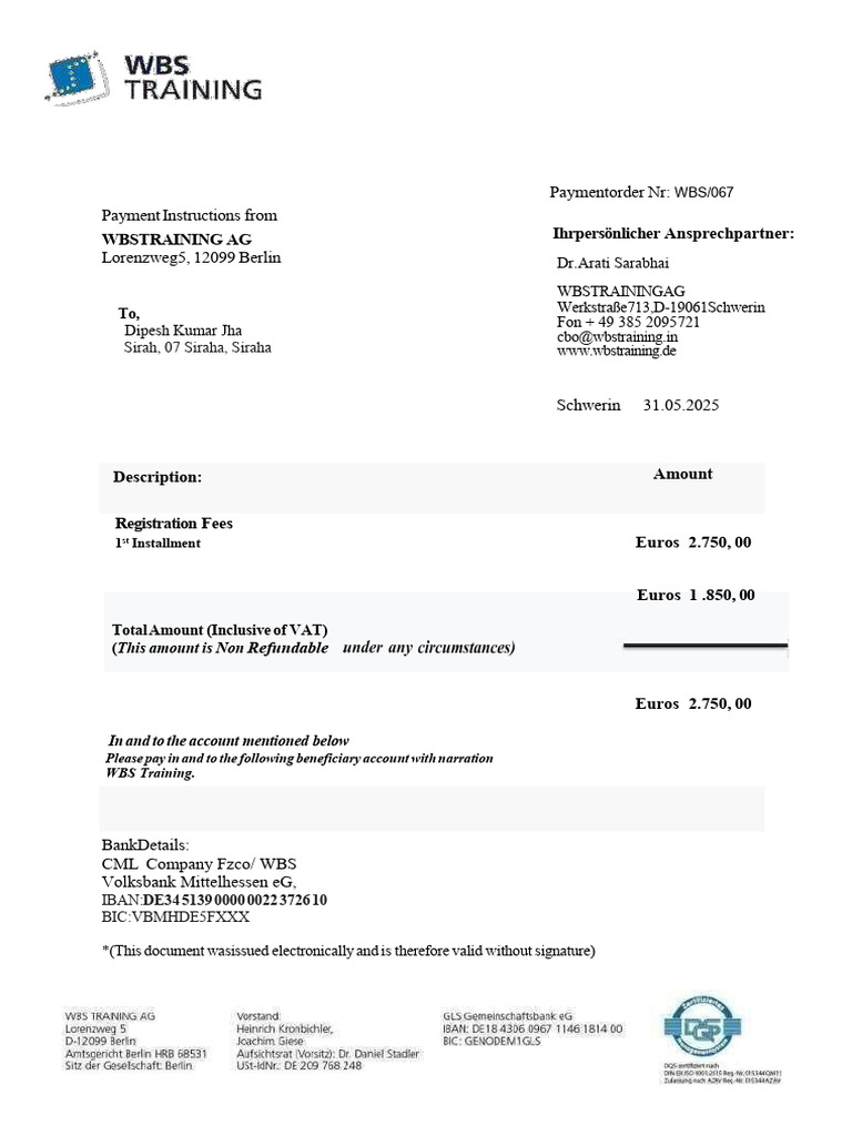 Demand Note - Dipesh Kumar Jha | PDF | Banking | Payments