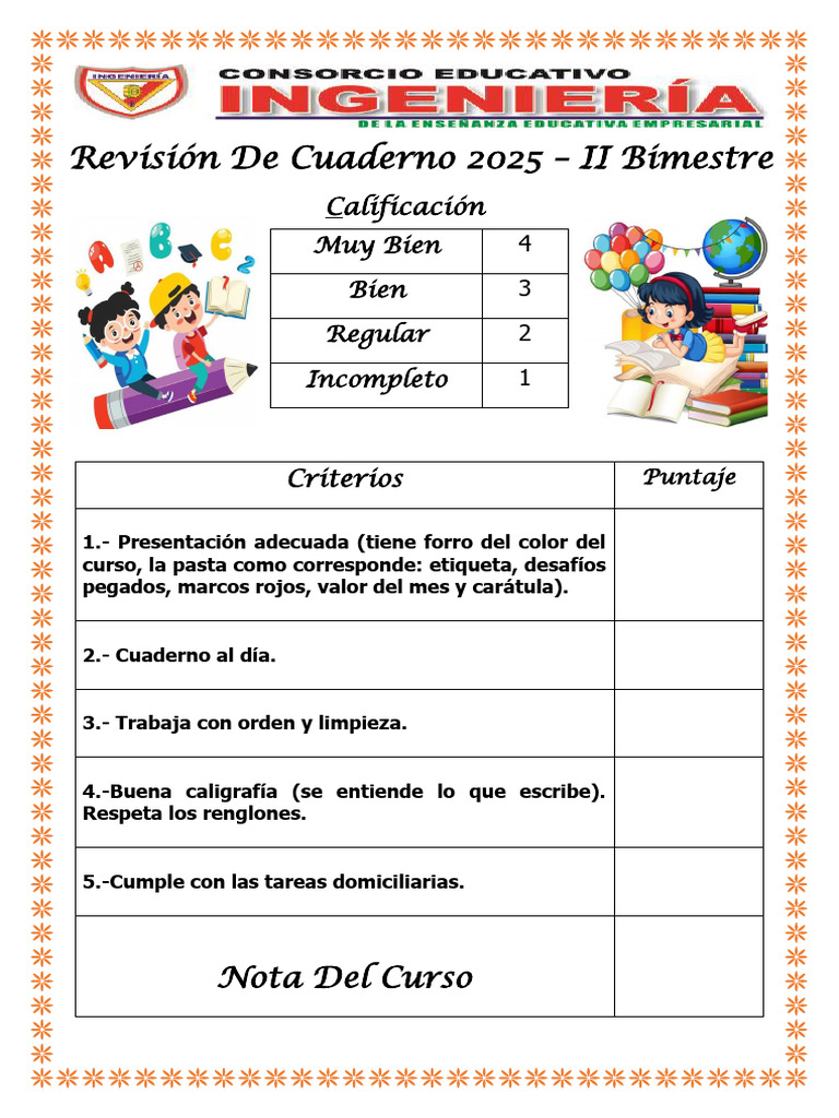 2025 #03 Formato de Revision de Cuadernos | PDF