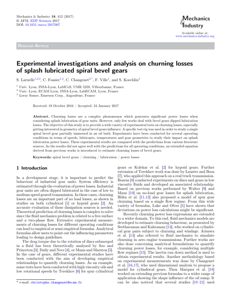 Termica Experimental Investigations and Analysis On Churning Losses ...
