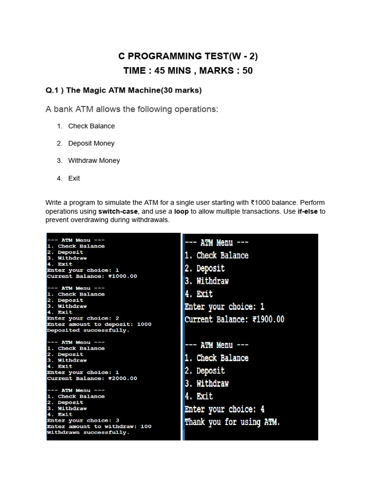 Week 2 C Programming Test | PDF