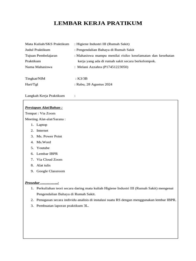 Lkp Hi3 Tm6_melani Azzahra_3b k3 | PDF