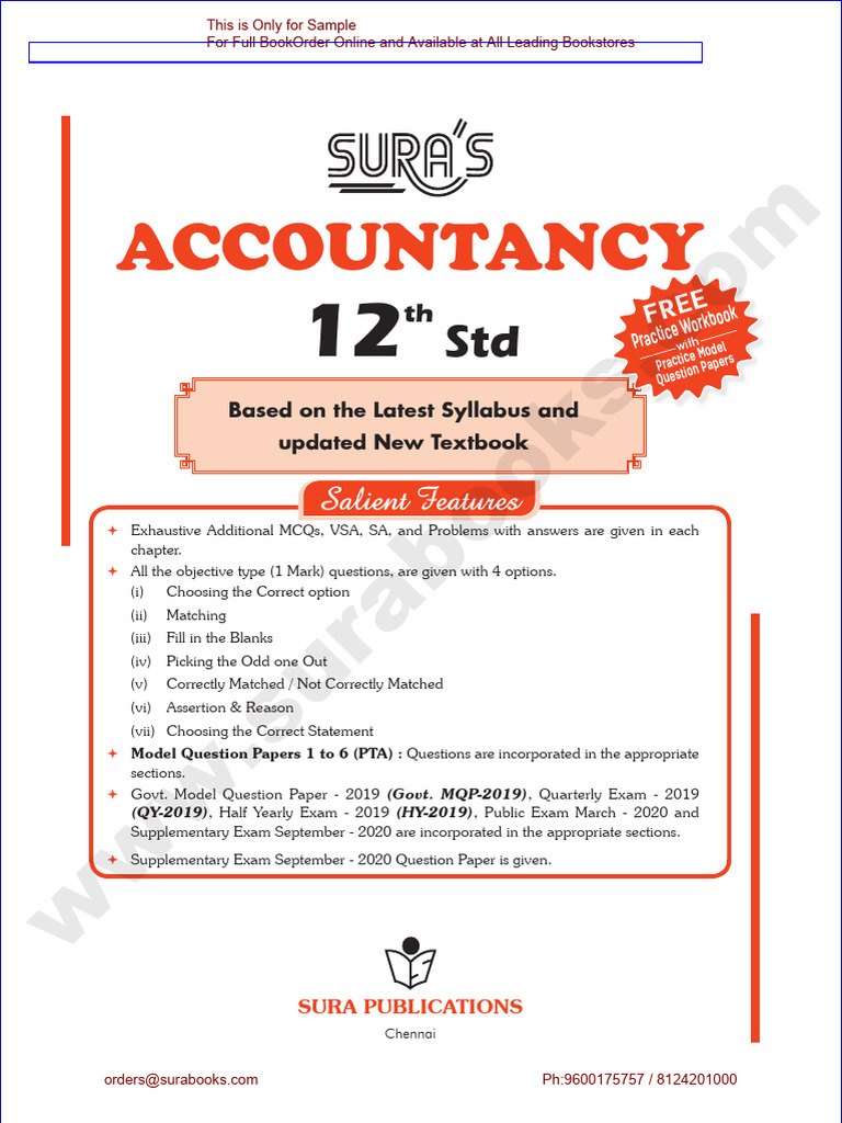 Suras 12thstd Accountancy Sample em 2021 22 | PDF | Financial Services | Accounting