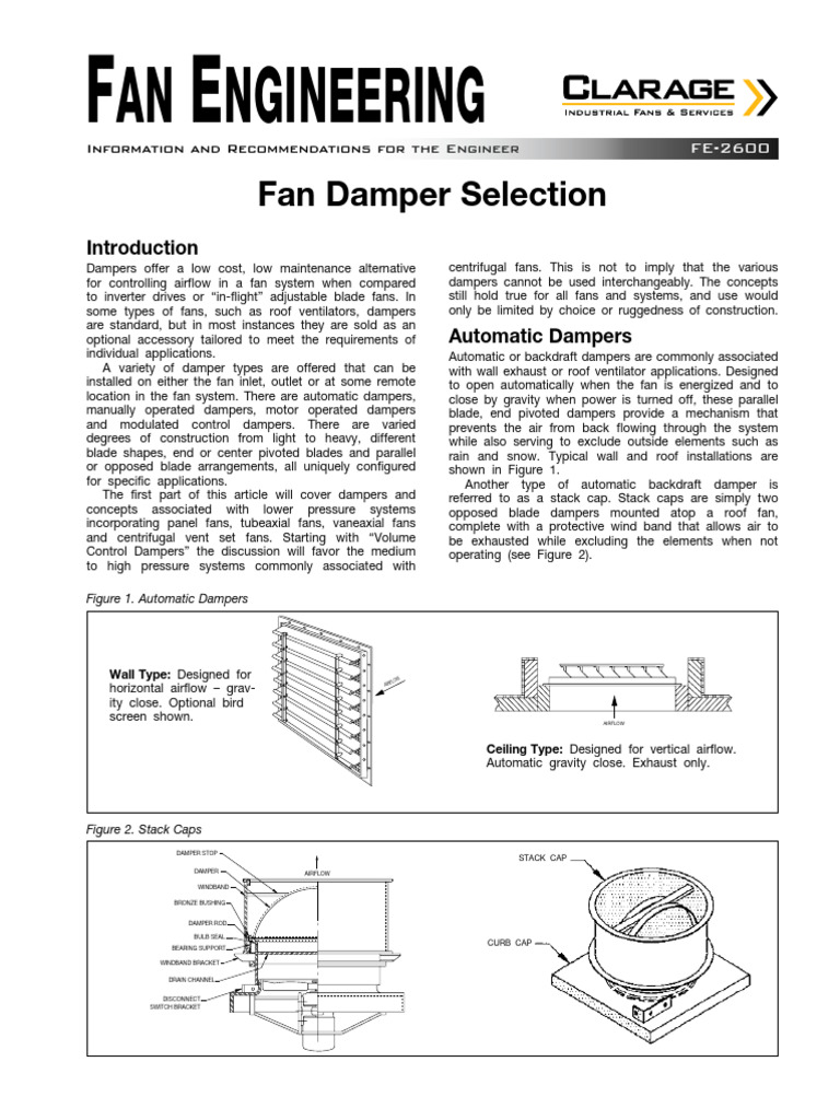Radial Vane and Inlet Dampers Overview | PDF | Duct (Flow) | Mechanical ...
